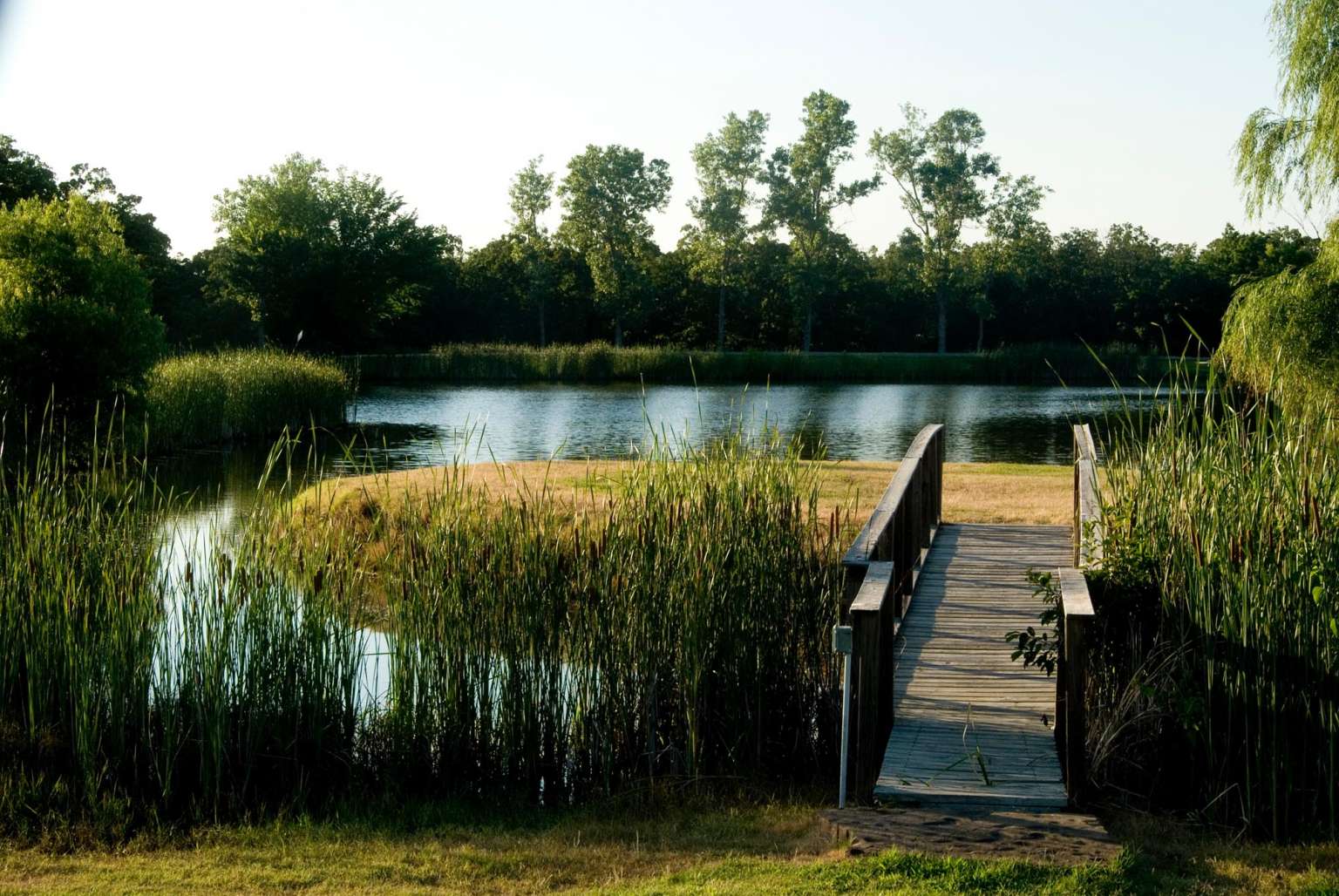 2014 July Willow Pond with bridge - POSTOAK Lodge & Retreat